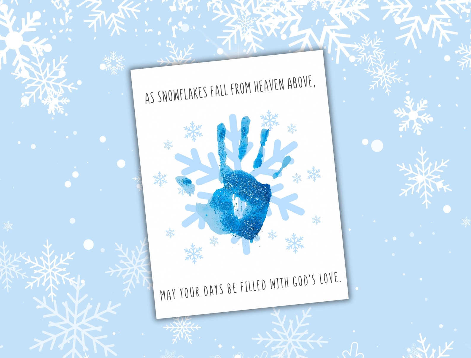 Snowflake Handprint Winter Blessing Craft, Sunday School Art (digital ...