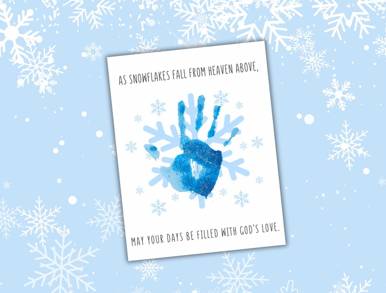 Snowflake Handprint Winter Blessing Craft, Sunday School Art (digital ...