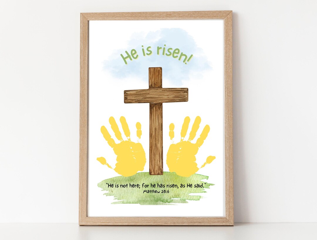 Printable Easter Handprint Art Craft for Kids, Bible Craft for Easter ...