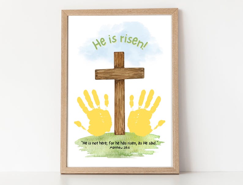 Printable Easter Handprint Art Craft for Kids, Bible Craft for Easter ...