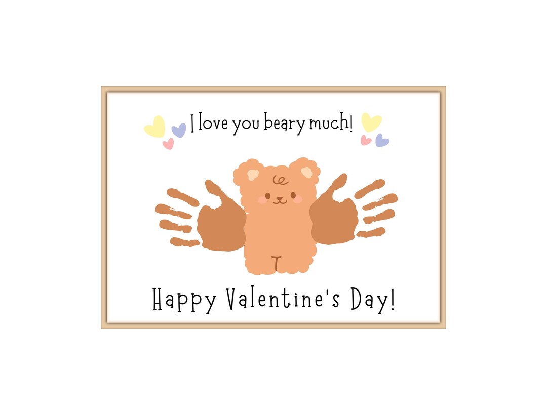 Valentine’s Day Handprint Art Craft for Toddlers Baby Kids, Valentines ...
