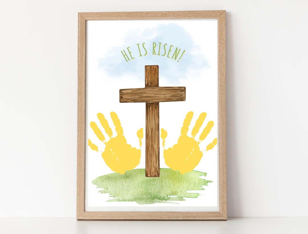 Printable Easter Handprint Art Craft for Kids, Bible Craft for Easter ...