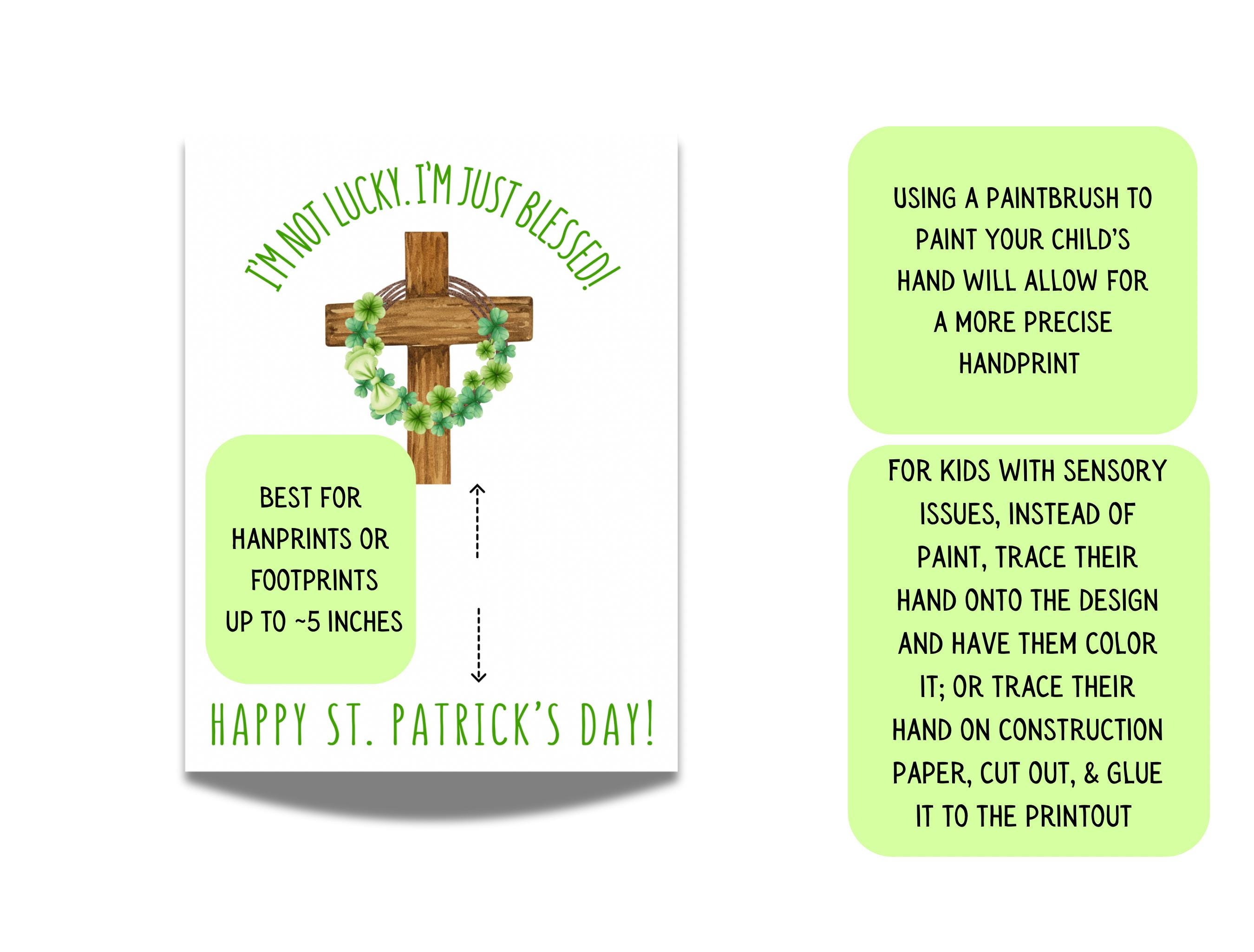 Preschool Bible Craft, St. Patrick’s Day Handprint Art Printable - Etsy