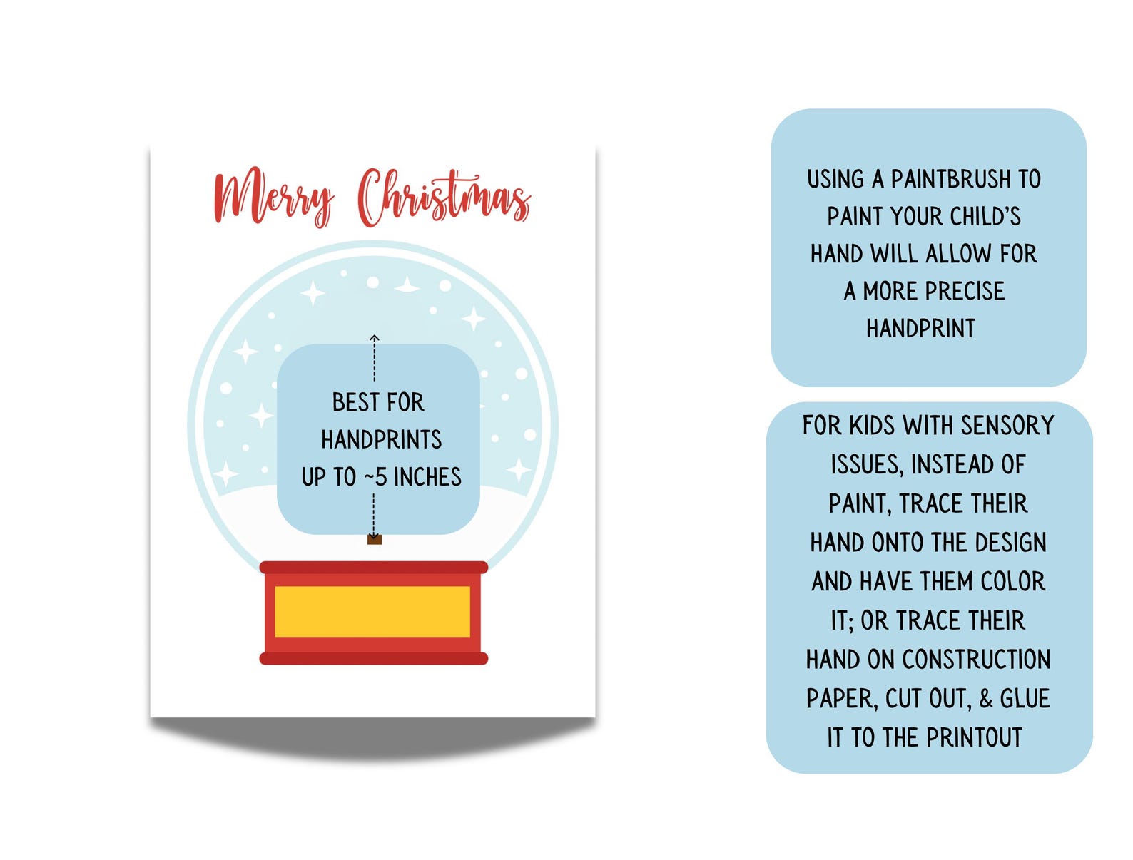 Christmas Snow Globe Handprint Craft, Christmas Handprint Art Craft for ...