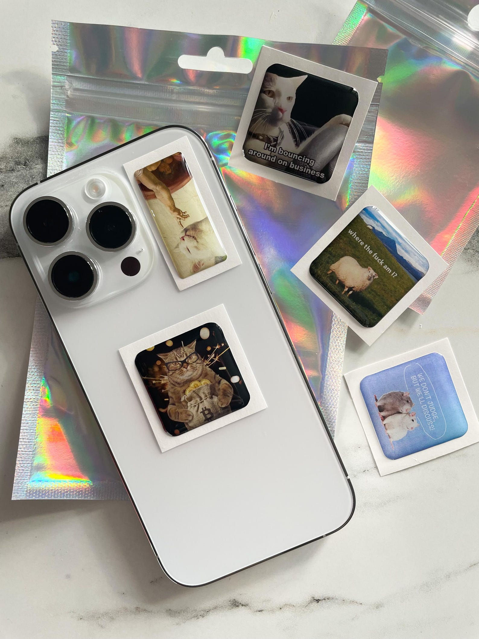 SET OF 5 STICKERS, 3D Stickers Set, 3D Stickers for Phone, Ipad ...