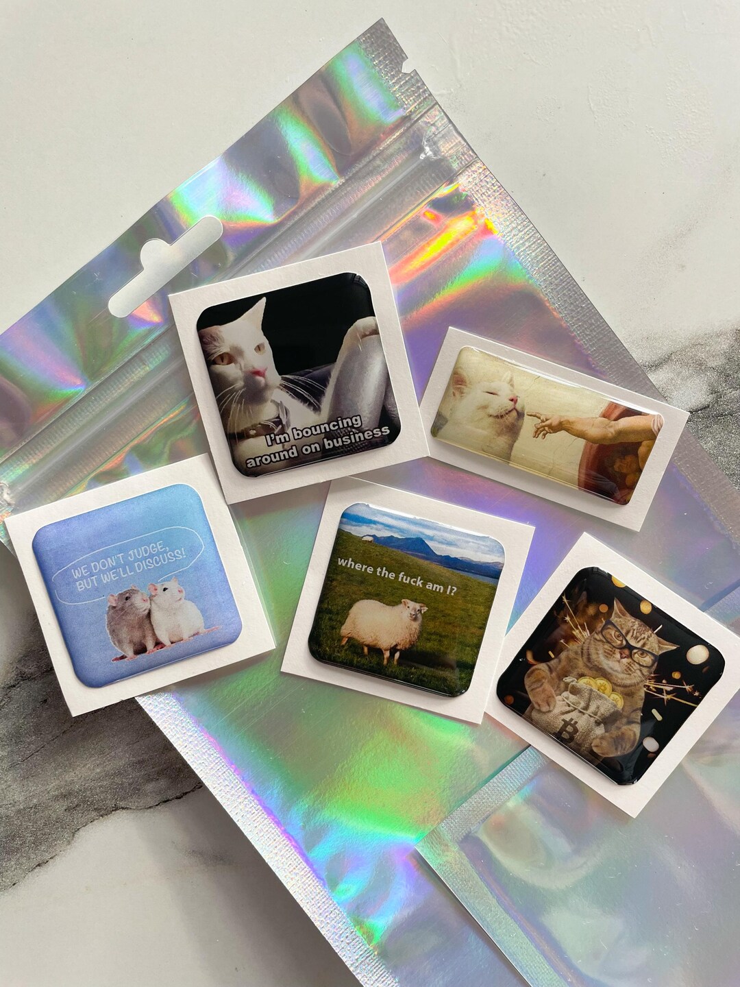 SET OF 5 STICKERS, 3D Stickers Set, 3D Stickers for Phone, Ipad ...