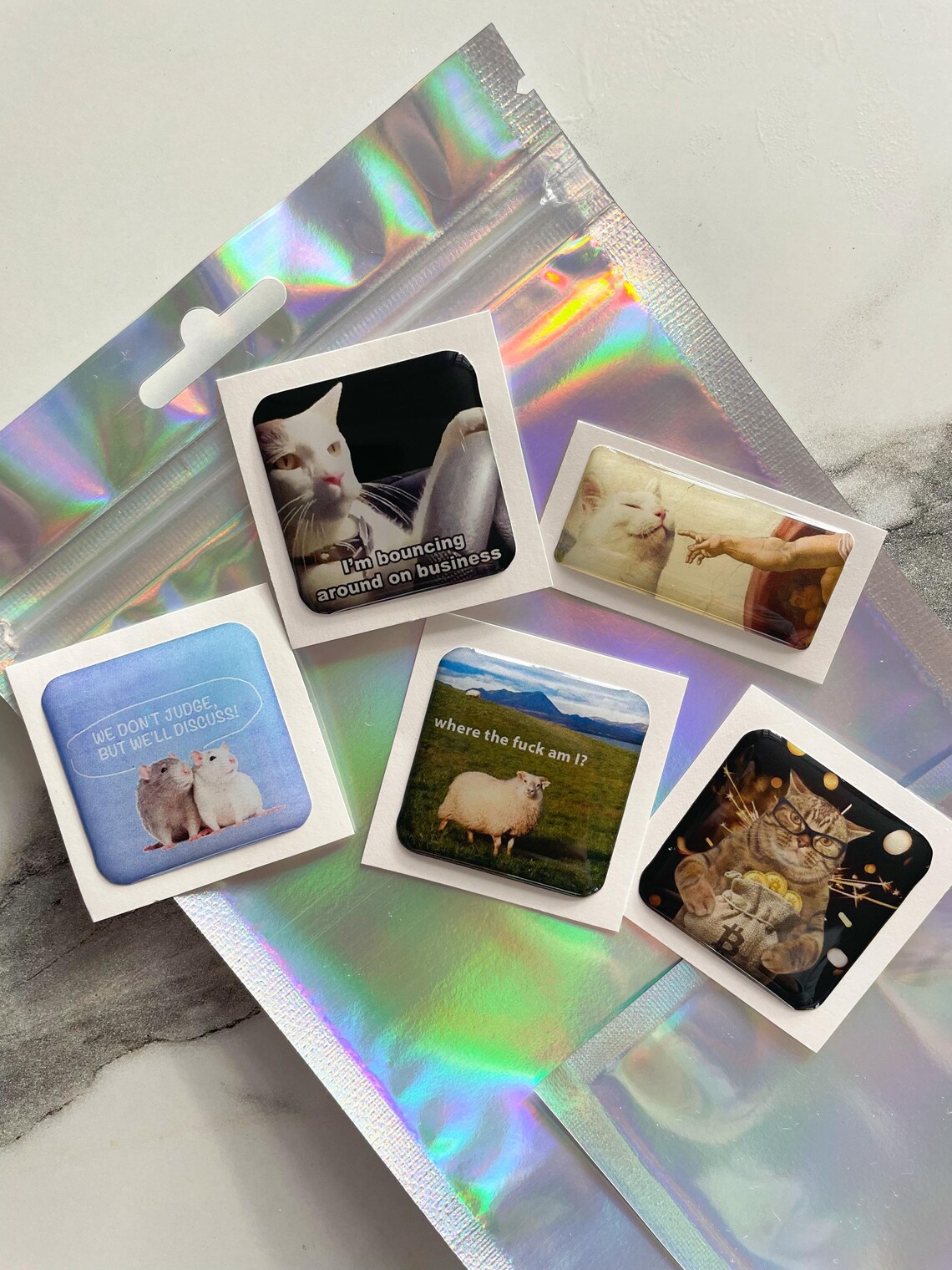 SET OF 5 STICKERS, 3D Stickers Set, 3D Stickers for Phone, Ipad ...