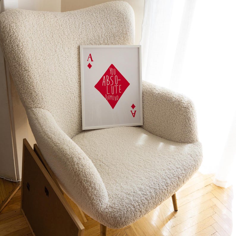 You Absolute Diamond Print Playing Card Print Trendy Wall Art Home ...