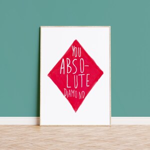 You Absolute Diamond Print | Playing Card Print | Trendy Wall Art ...