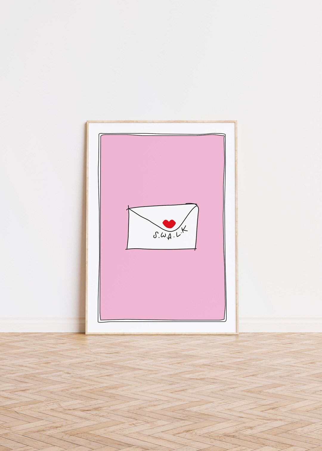 SWALK Line Art Print | Minimalist Love Letter, Trendy Home Decor - Etsy