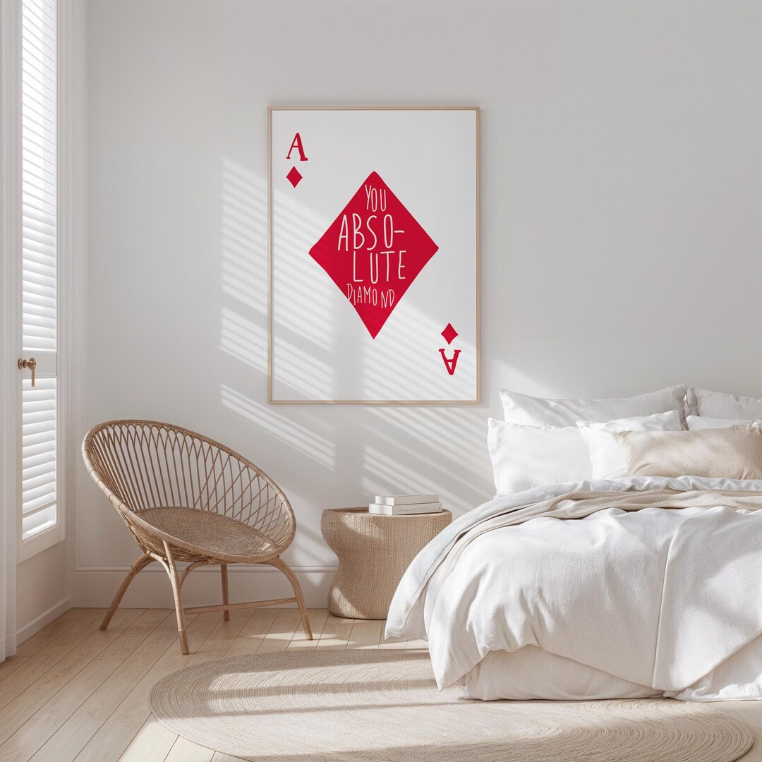 You Absolute Diamond Print Playing Card Print Trendy Wall Art Home ...