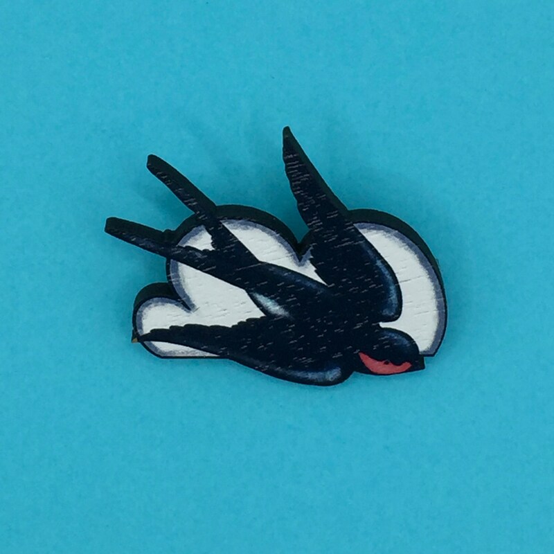 Swallow Brooch - Etsy