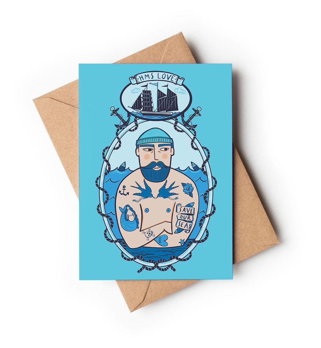 Tattooed Sailor Birthday Card: Vintage Style Greetings Card - Etsy