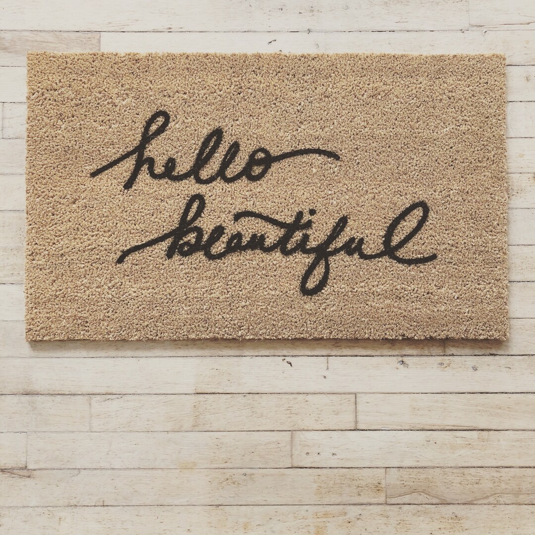 Hello Beautiful Welcome Mat - Etsy