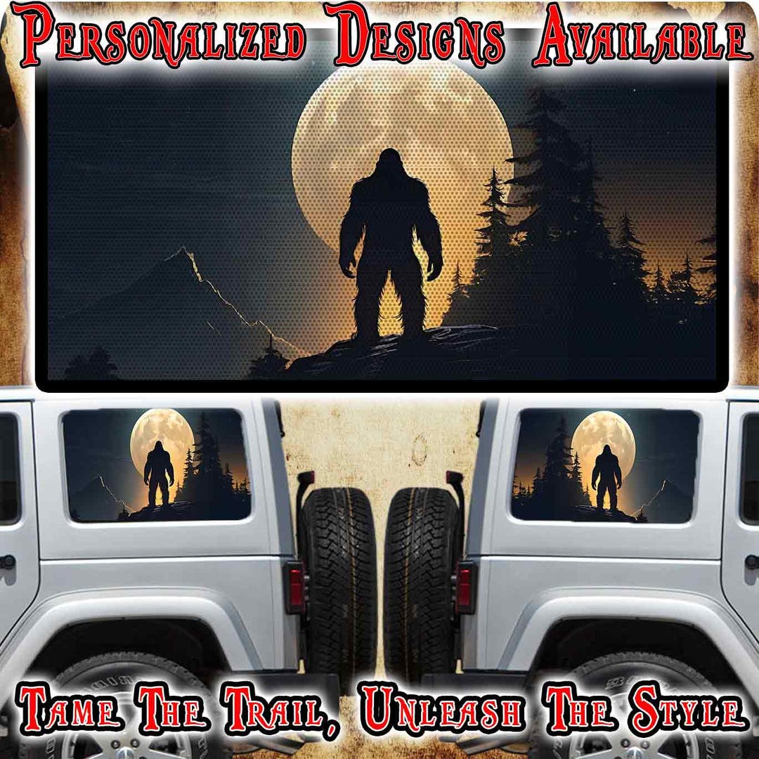Bigfoot Moon See Through Window Graphics - Etsy