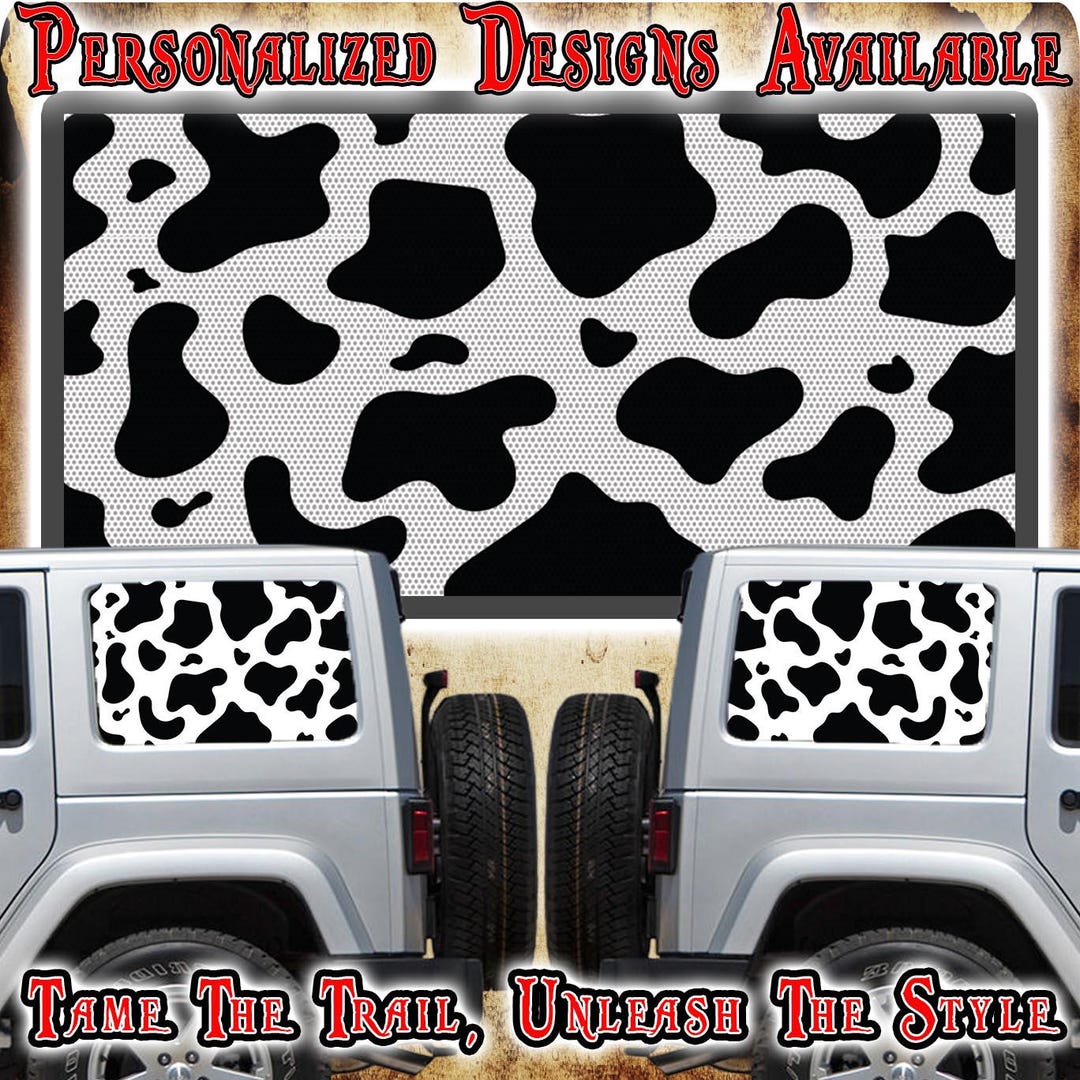 Cow Print See Through Window Graphics - Etsy