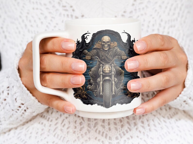 Motorcycle Skull Clipart - Etsy