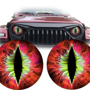 Headlight Eye Decal Red and Green Cat Eyes - Etsy