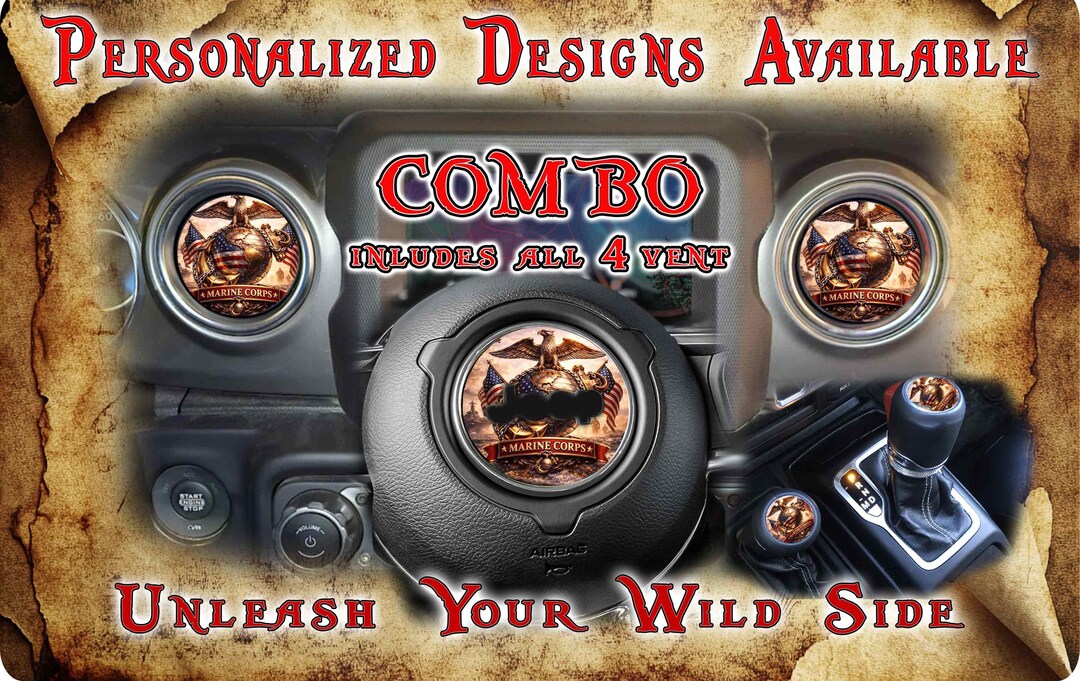 USMC Steering Wheel and Vent Decal - Etsy