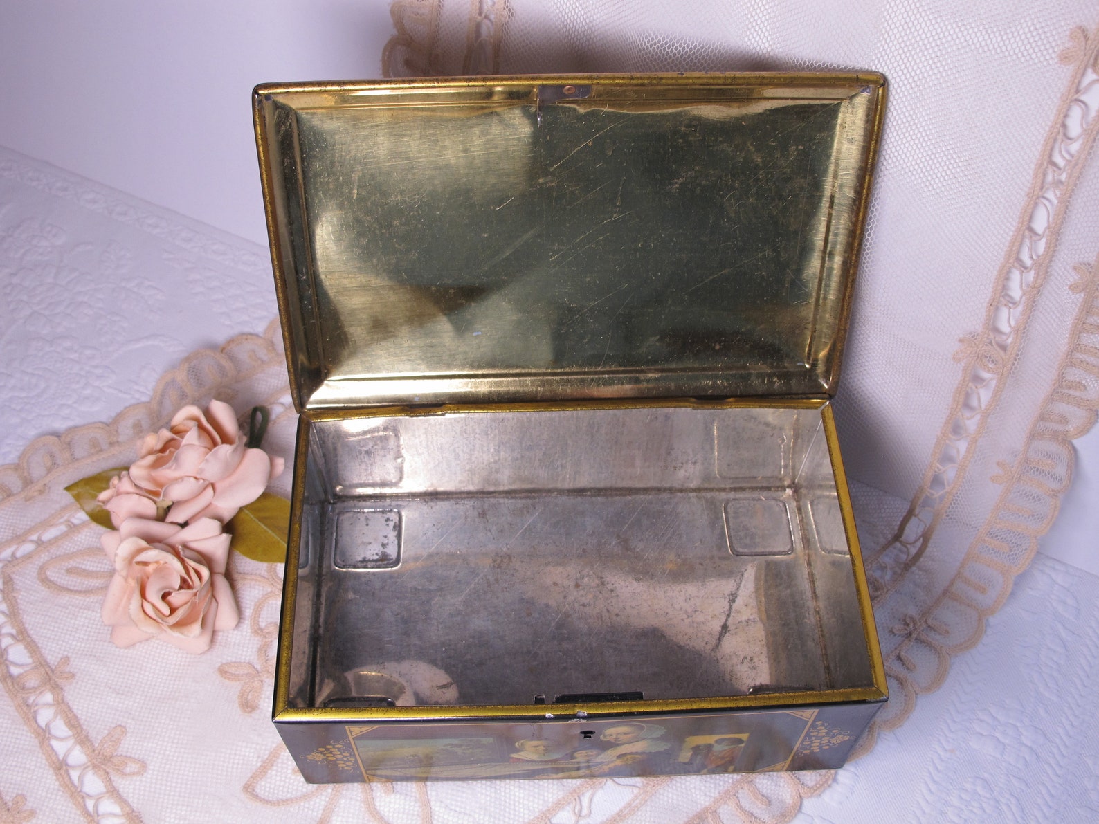 Tin Box Container 18th 19th Century Music Scenes Musicians Etsy