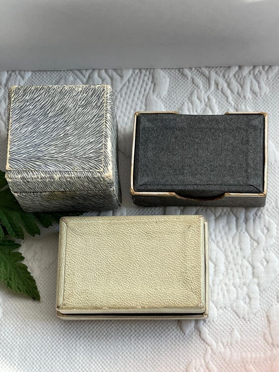 3 Antique Jewelry Presentation Boxes Victorian c 1900… - Gem