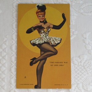 Postcard Mutoscope Pin up Card "the Padlock Was My Own Idea" Leggy ...