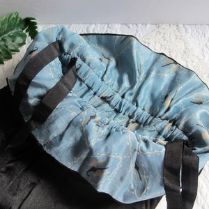 1920s Handmade Flapper Pouch Purse Luxurious Black Silk Blue Art Deco ...