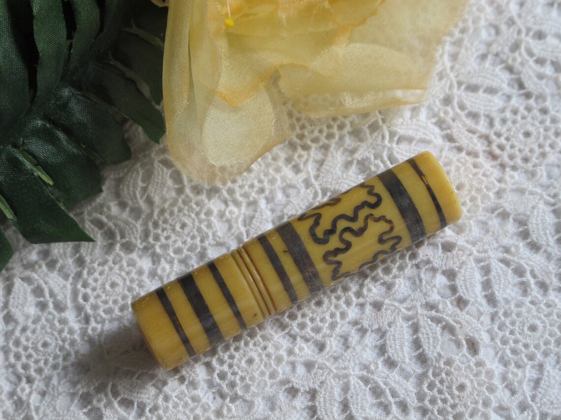 Perfume Bottle Miniature Yellow Celluloid Case Silver Tone - Etsy