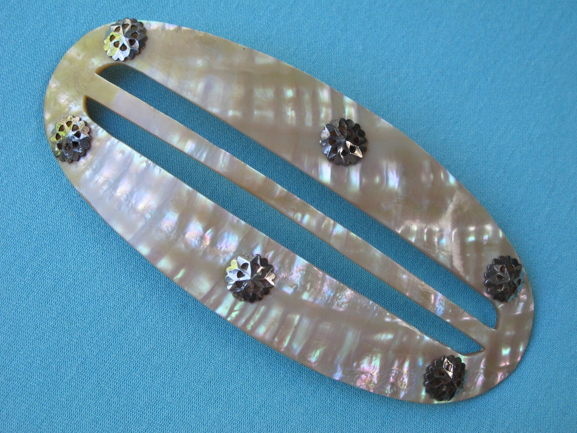 Buckle Antique Victorian c1890s Ocean Shell Mother of Pearl | Etsy