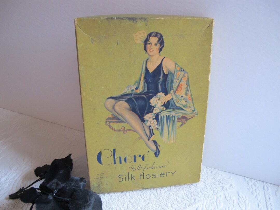 Antique 20's Box Stockings Cheré Silk Hosiery Antique 1920s Beautiful ...