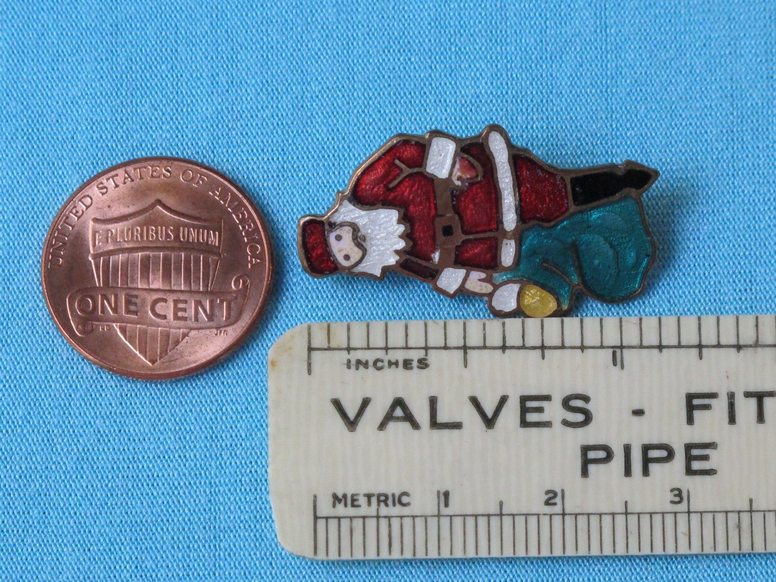 Brooch Pin Santa Claus Tiny Miniature Champleve Enamelled - Etsy