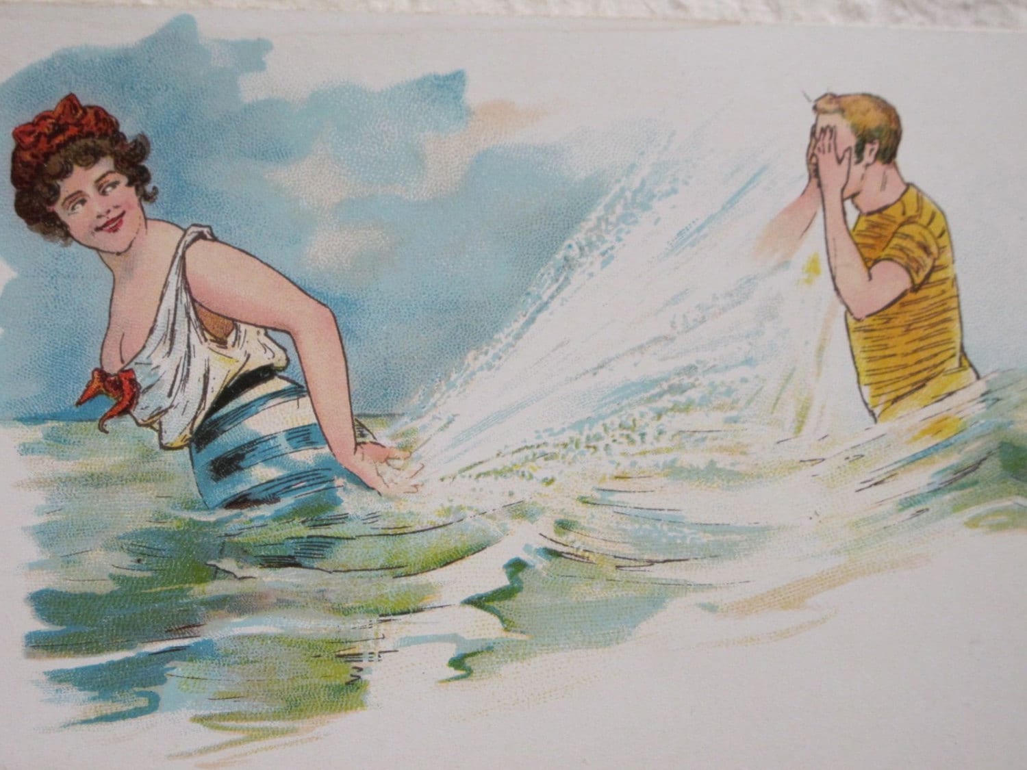 1910 Risque Bathing Beauty Postcard Edwardian Naughty - Etsy UK