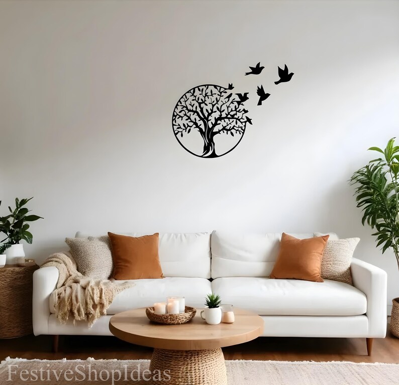 Tree of Life Wall Art Metal Wall Hanging Modern Tree Wall Decoration ...