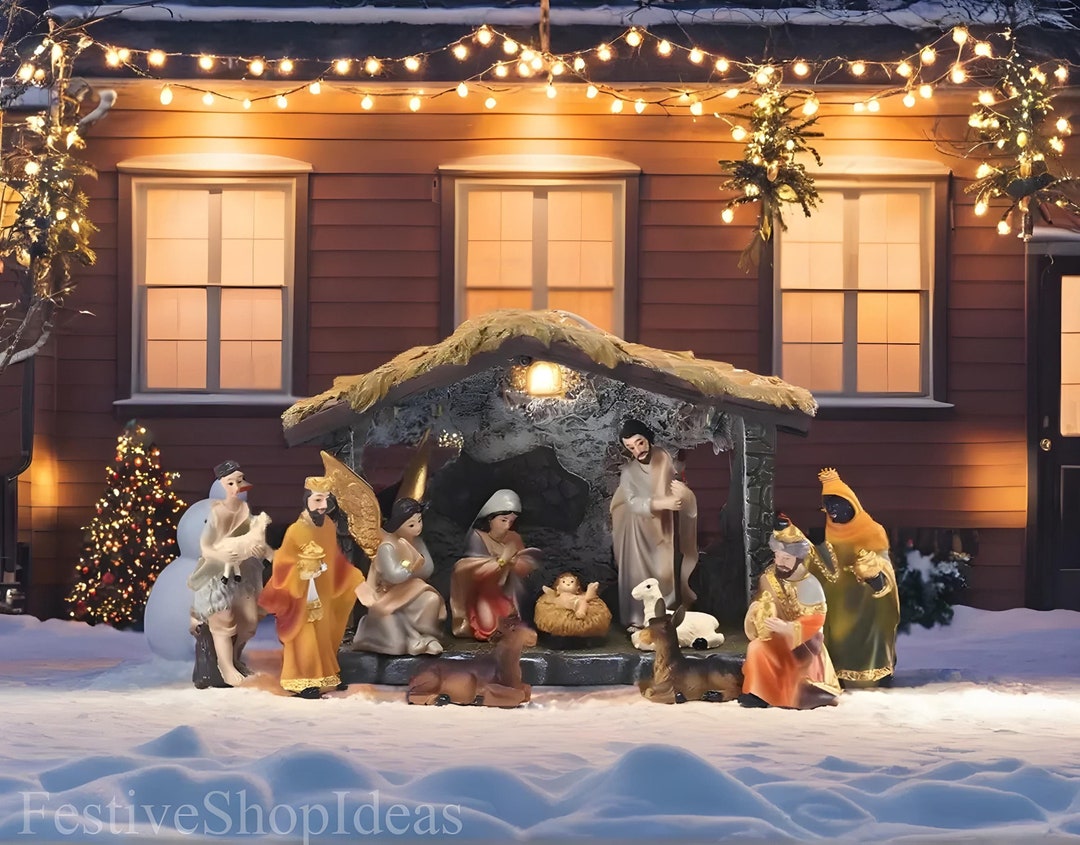 Christmas Nativity Set Holy Family Figurines Highly Realistic, Birth of ...