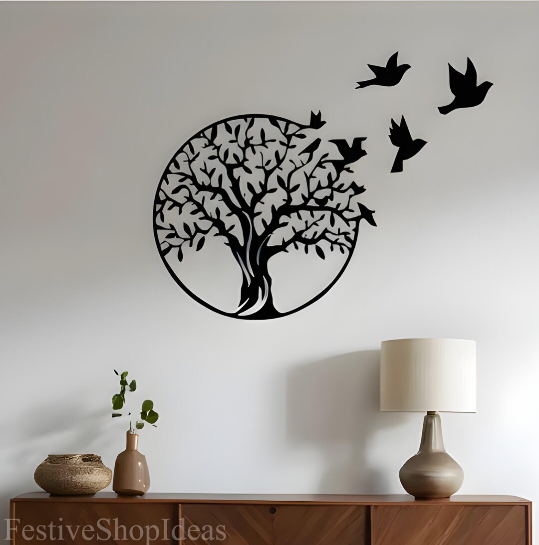 Tree of Life Wall Art Metal Wall Hanging Modern Tree Wall Decoration ...