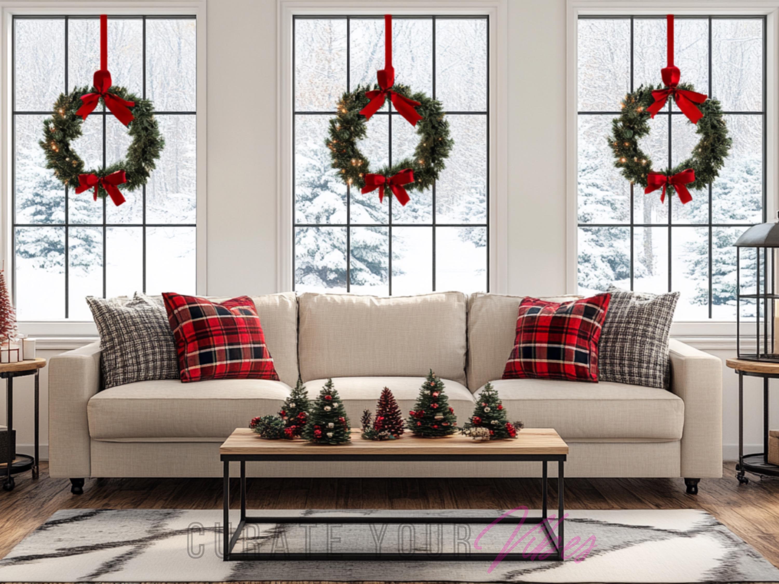 Modern Farmhouse Christmas Zoom Background Rustic Holiday Backdrop With ...