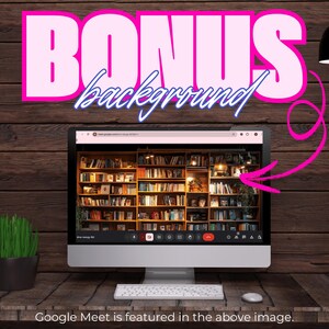 Cozy Library Zoom Background | Grand Millennial Home Office Backdrop ...