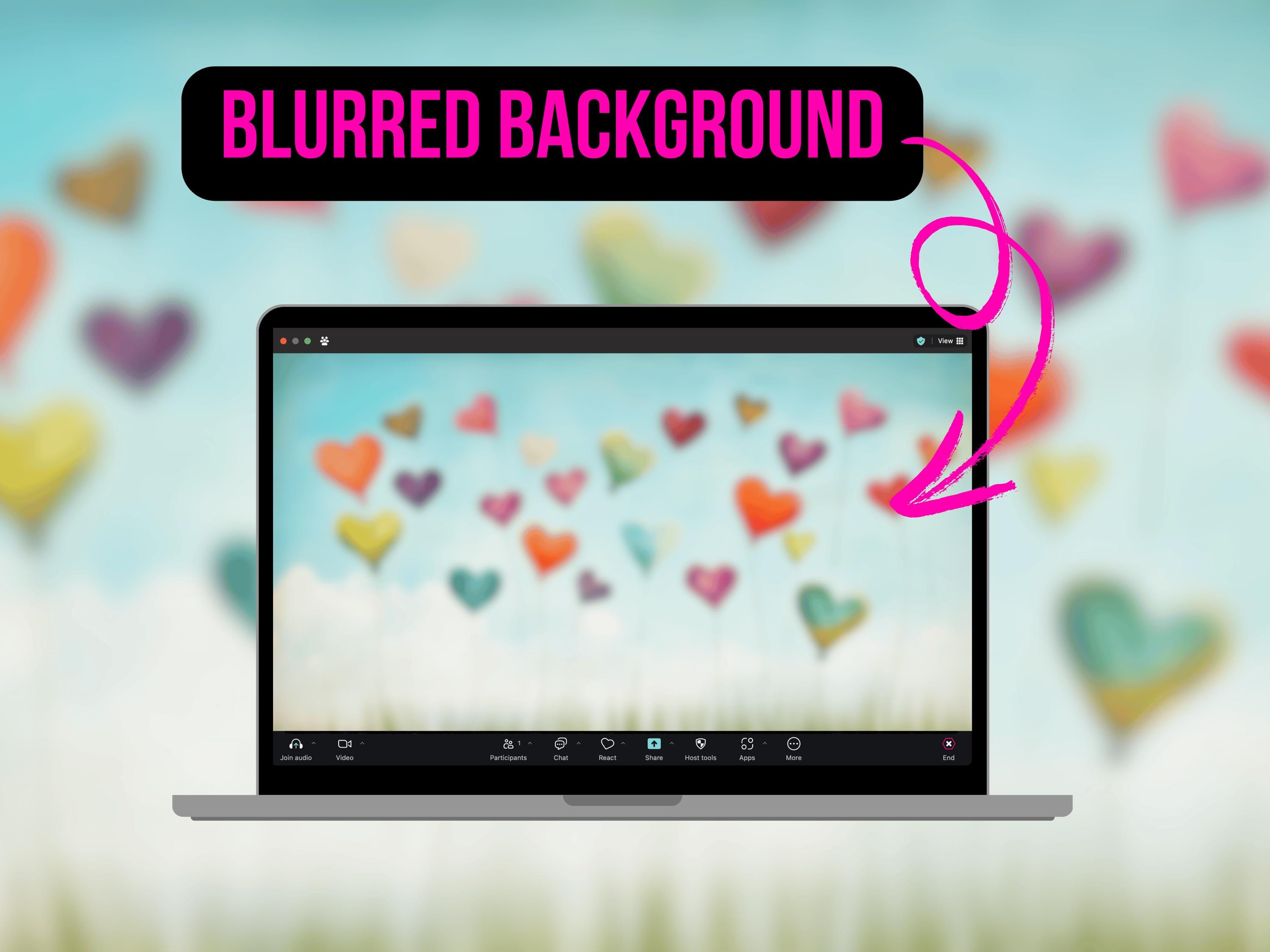 Valentine's Day Teams Background | Heart Balloon Watercolor Backdrop ...