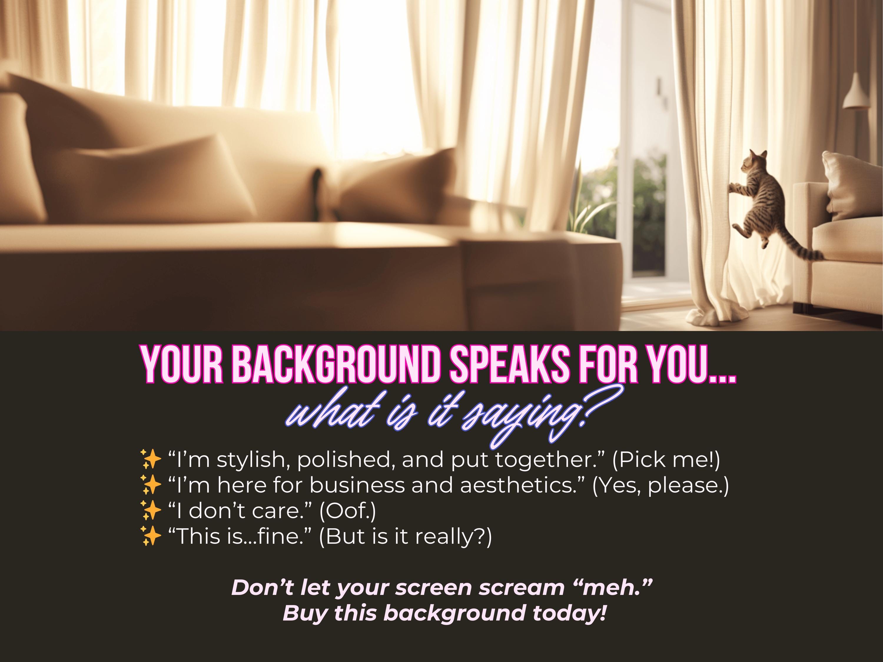 Funny Cat Zoom Background | Cute Home Office Backdrop | Microsoft Teams ...