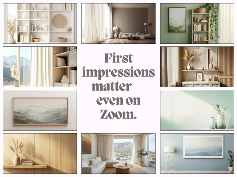 Calming Virtual Background Bundle, 40 Zoom Backgrounds for Teacher ...