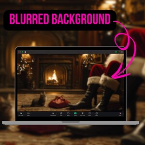 Kitten and Santa Cozy Christmas Zoom Background-funny Holiday Festive ...