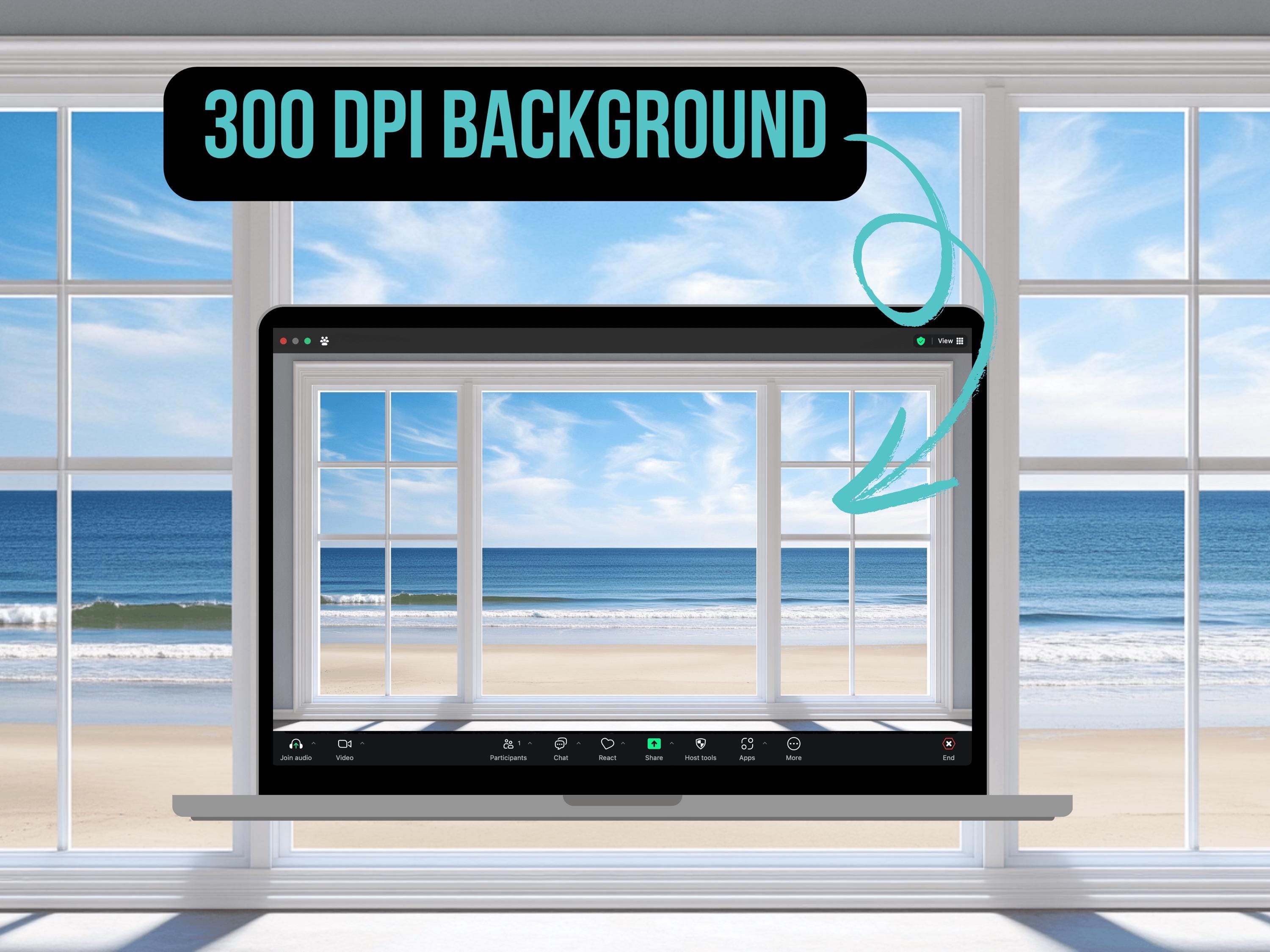 Calming Ocean Office Background: Beach Window Scene, Serene Coastal ...
