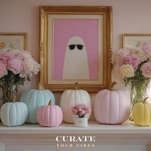 Pastel Halloween Virtual Background: Pink Mantle Summerween Decor ...