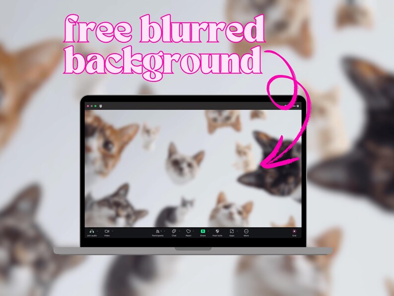 Funny Judgy Cats Zoom Background: Quirky Virtual Office Backdrop ...