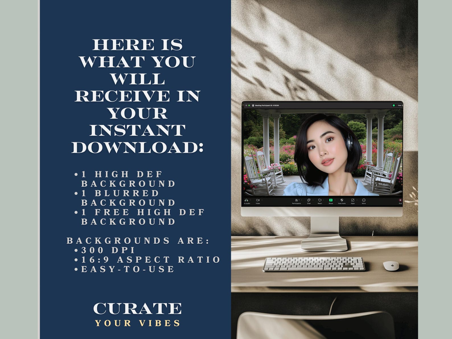 Zoom Background | Cottagecore Summer Garden Porch | Realistic Virtual ...