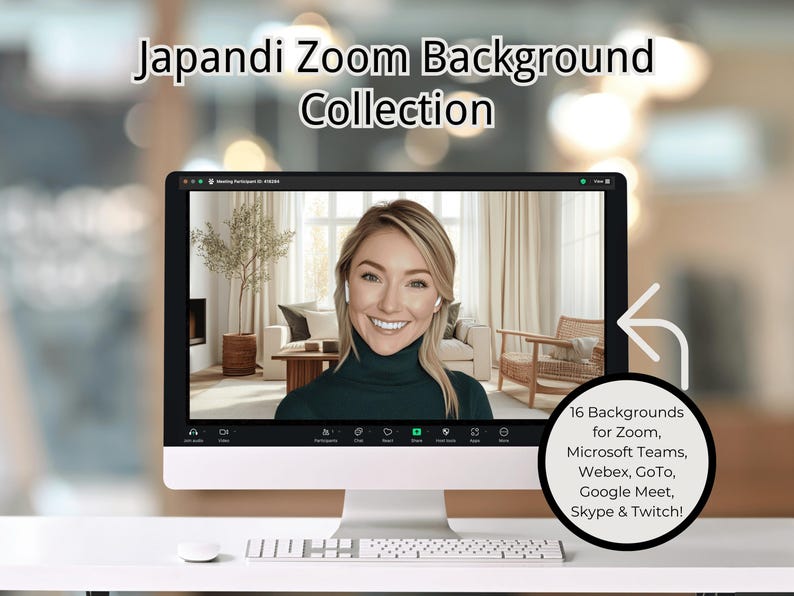 Japandi Zoom Background Collection: Minimalist Japanese Living Room ...