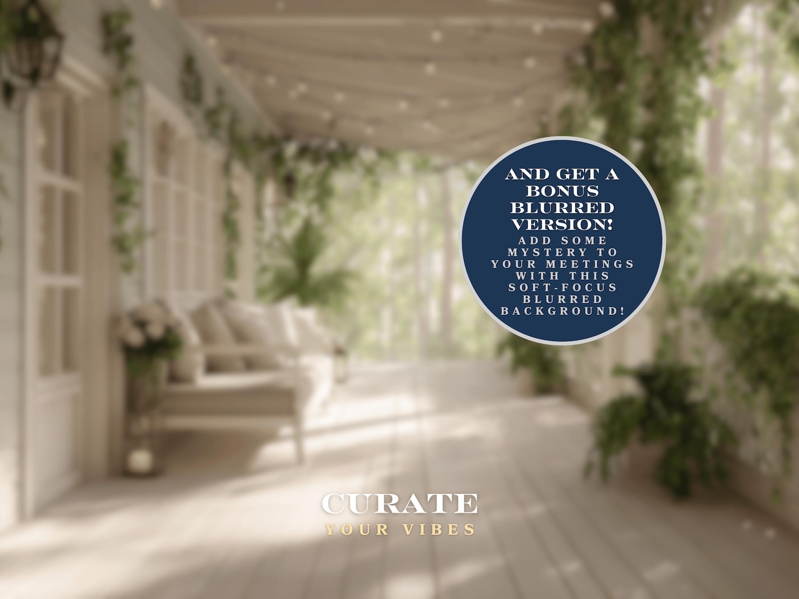 Zoom Background Cozy Cottage Summer Porch With Vines | Grandmillennial ...