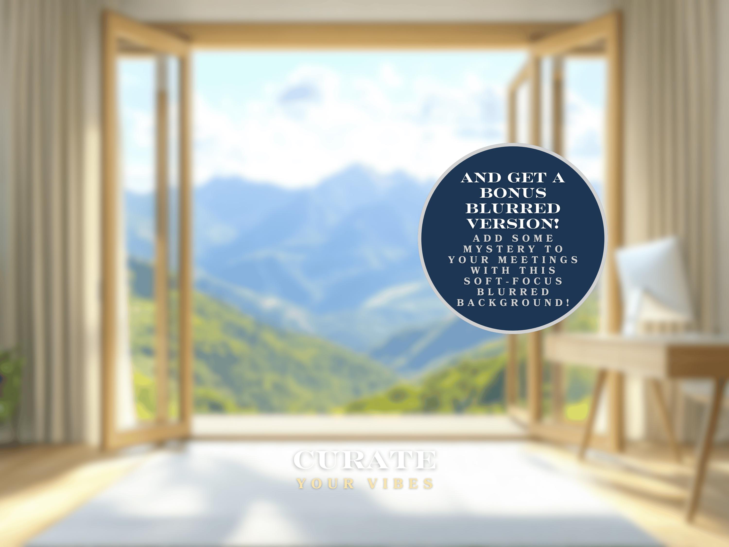 Virtual Background | Light Airy Mountain View Office | Summer Forest ...