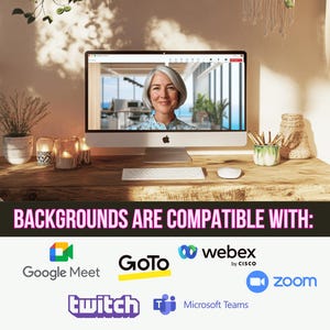 Modern Office Microsoft Teams Background | Ocean View Home Office ...