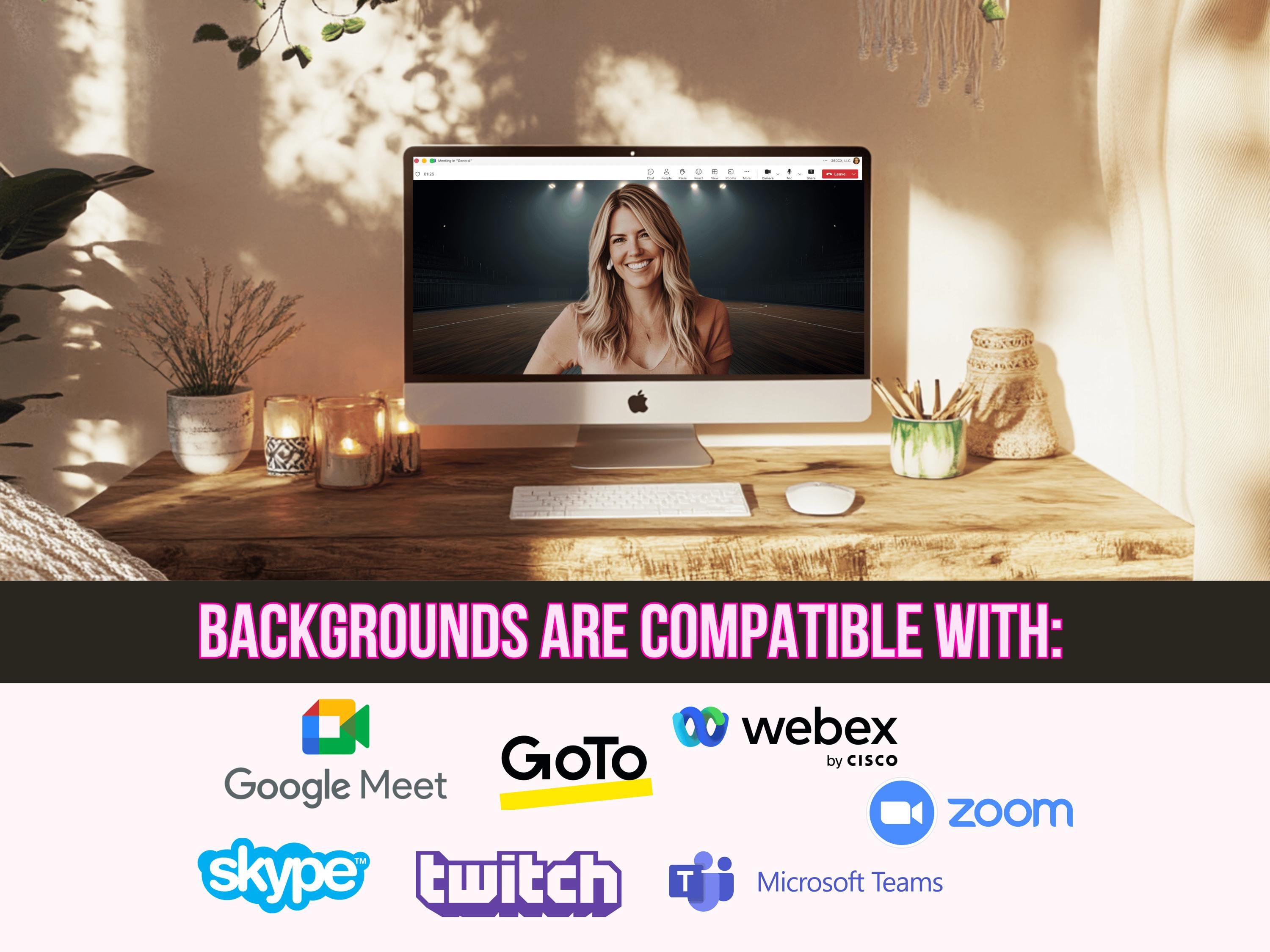 March Madness Zoom Background | Basketball Hardwood Court Stadium ...